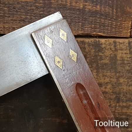 Vintage Marples 12” Mahogany & Brass Try Square – Refurbished | Tooltique
